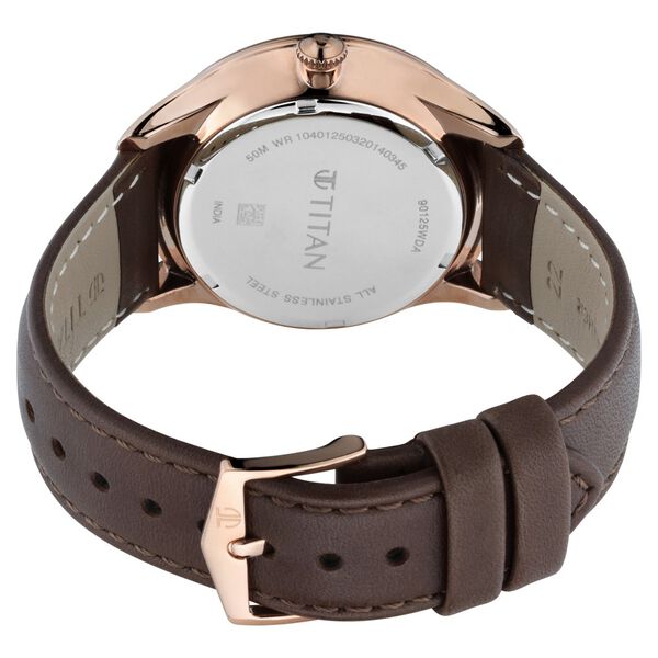 Buy Online Titan Quartz Multifunction Brown Dial Leather Strap Watch ...