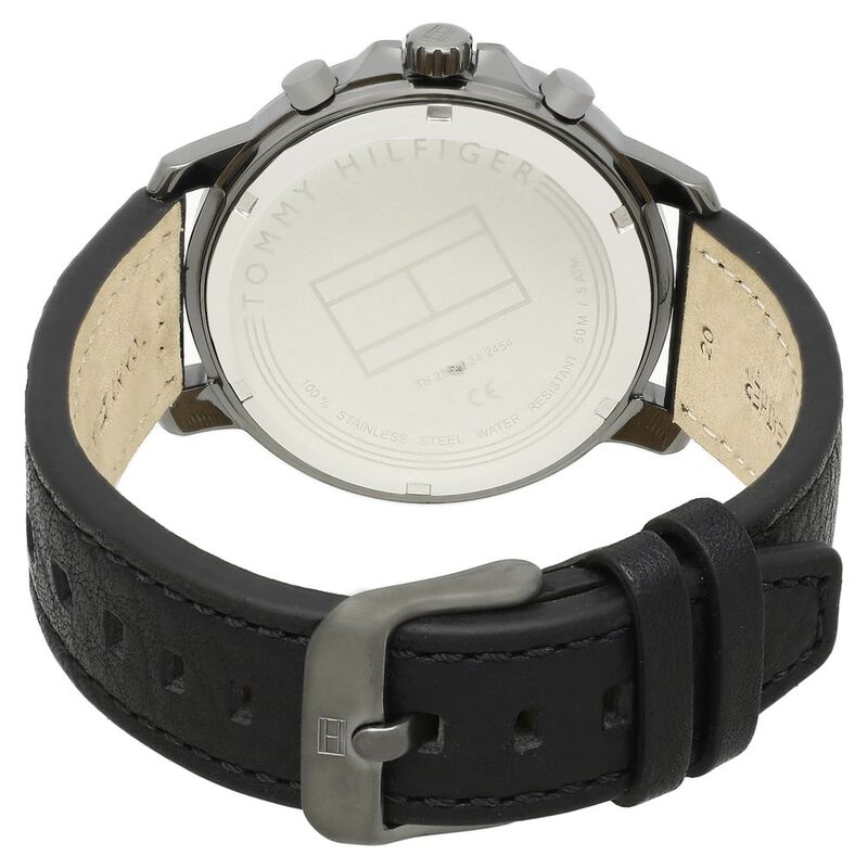 Buy Online Tommy Hilfiger Quartz Multifunction Grey Dial Leather Strap ...