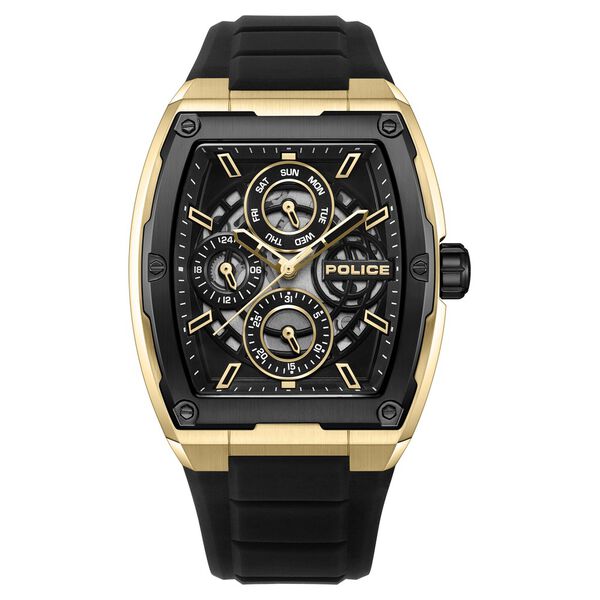 Buy Online Police Quartz Multifunction Black Dial Black Silicone Strap ...