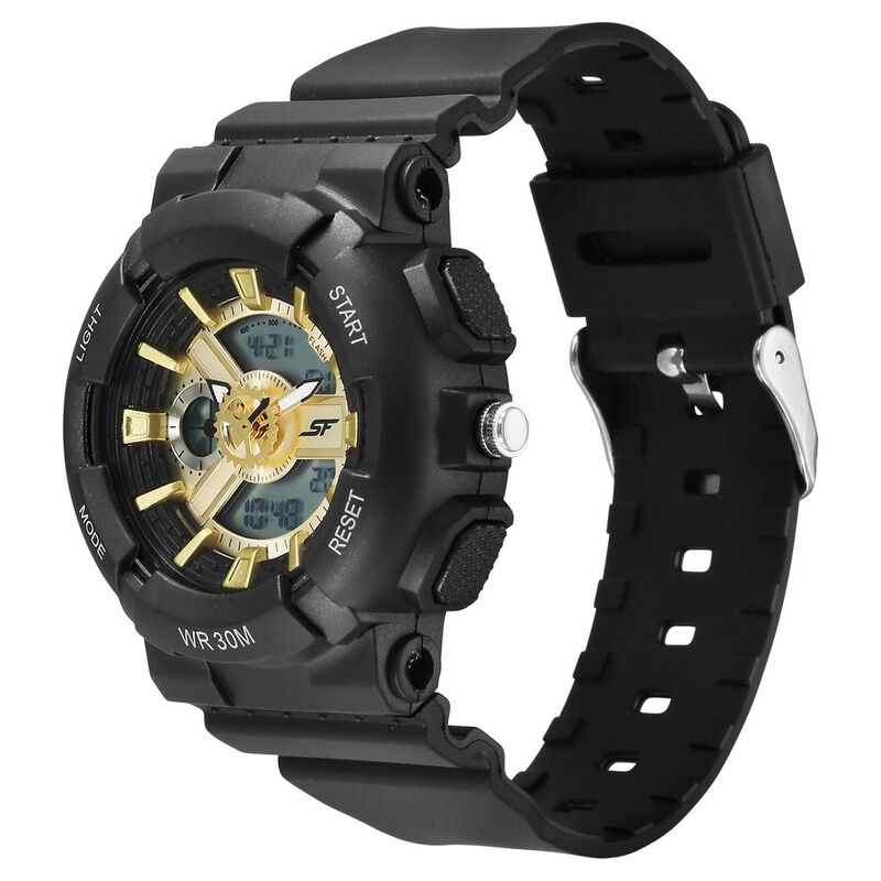 Buy Online SF Striking Black & Gold Gear Unisex Watch - Unique ...