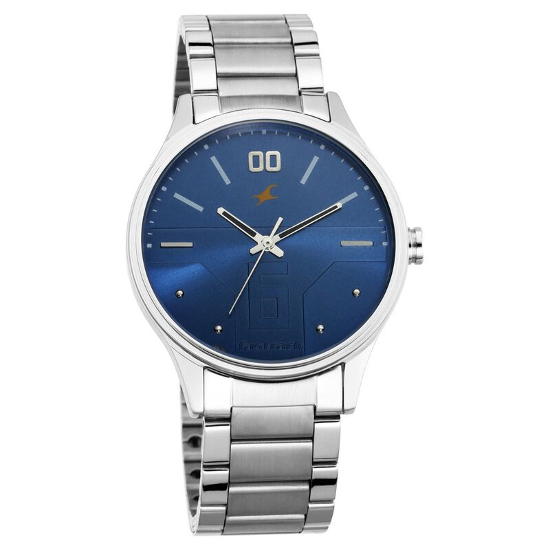 Buy Online Fastrack Bare Basics Quartz Analog Blue Dial Stainless Steel ...