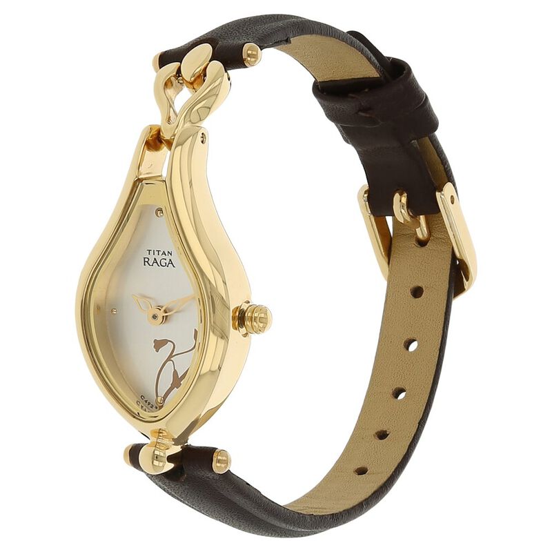 Buy Online Titan Raga White Dial Women Watch With Leather Strap ...