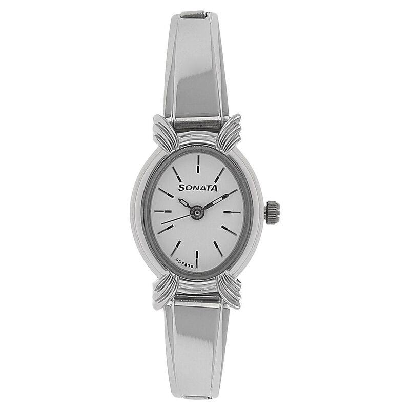 Buy Online Sonata Quartz Analog White Dial Stainless Steel Strap Watch ...