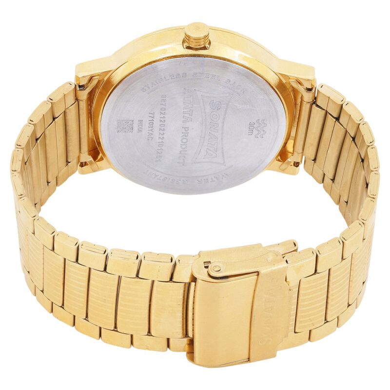 Buy Online Sonata Quartz Analog with Day and Date Black Dial Stainless ...