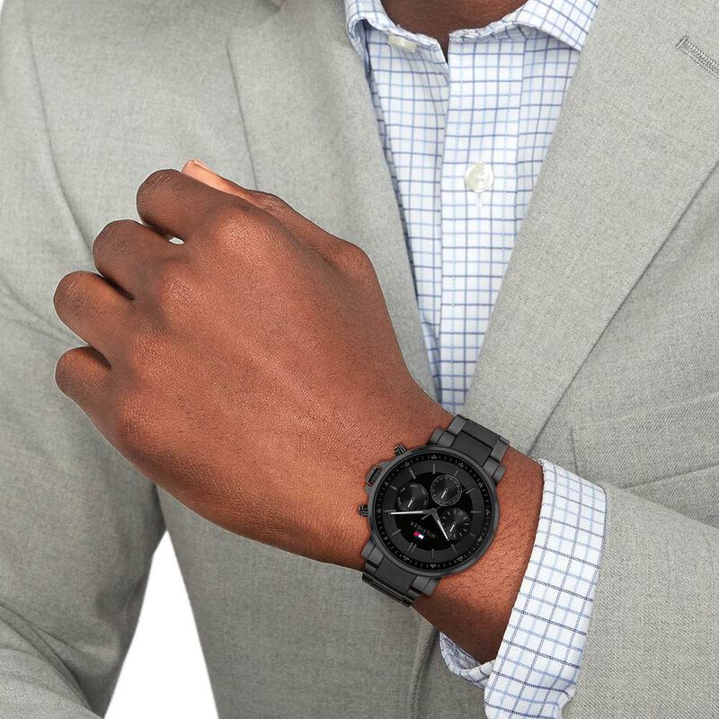 Buy Online Tommy Hilfiger Quartz Multifunction Black Stainless Steel ...