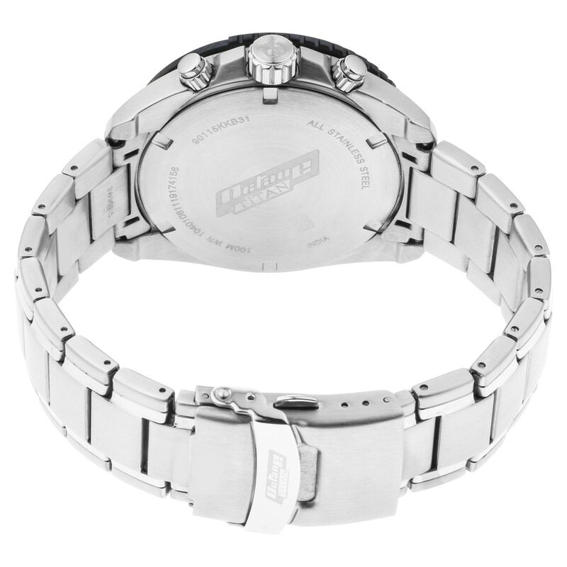 Buy Online Titan Quartz Chronograph Silver Dial Stainless Steel Strap ...