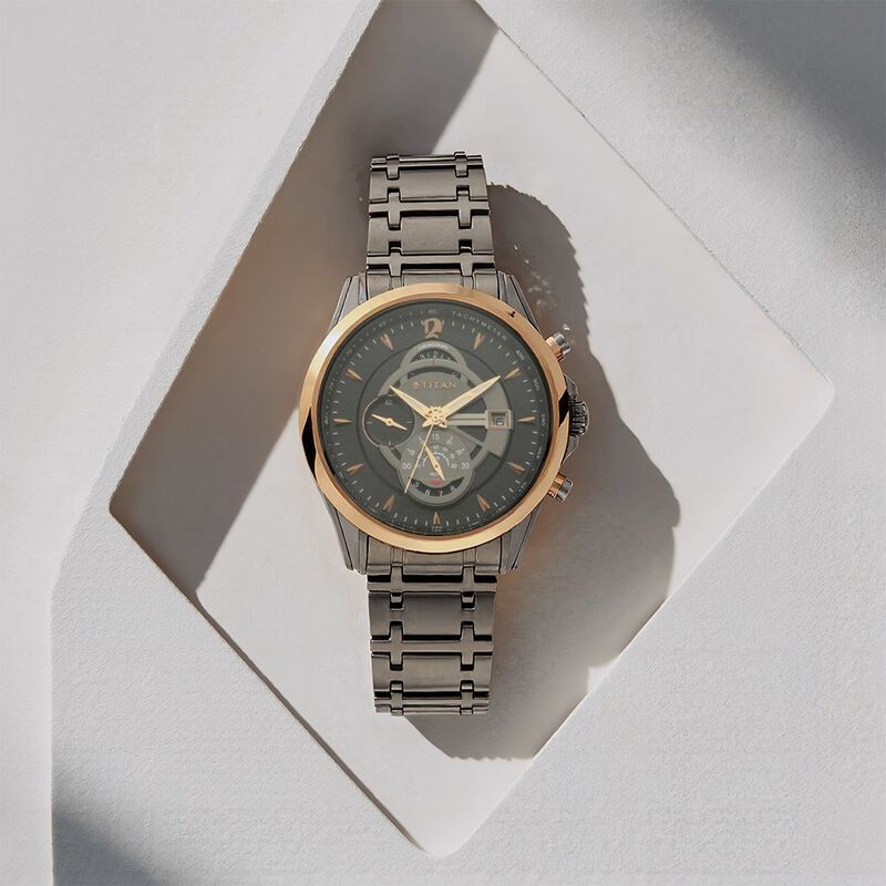 Buy Online Titan Maritime Anthracite Chronograph Stainless Steel Strap ...