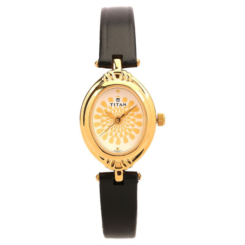 Buy Online Titan Quartz Analog White Dial Leather Strap Watch for Women ...