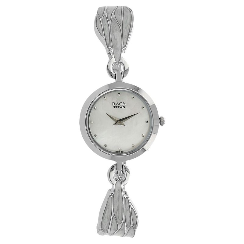Buy Online Titan Raga Moonlight Mother of Pearl Dial Analog Metal Strap ...