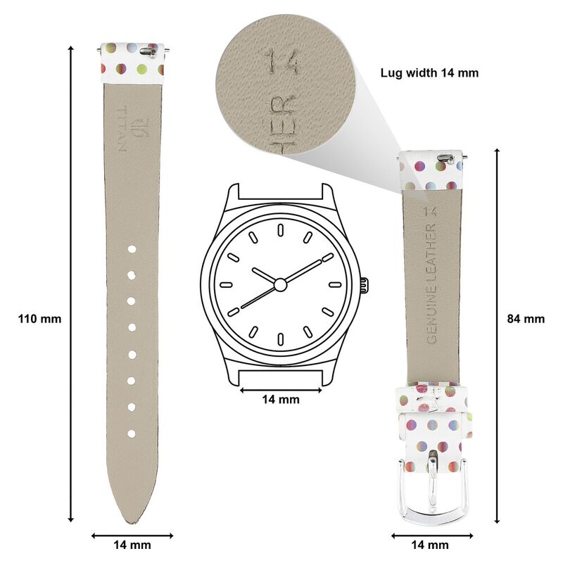 Buy Online 14 mm Multicolour Genuine Leather Strap for Women ...