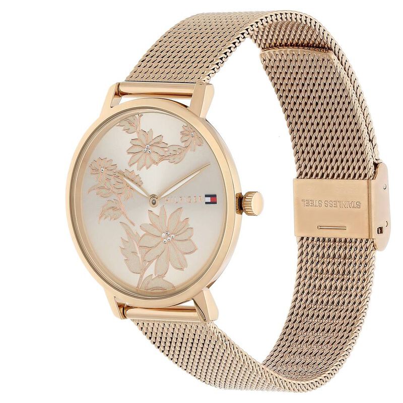 Buy Online Tommy Hilfiger Quartz Analog Rose Gold Dial Stainless Steel ...