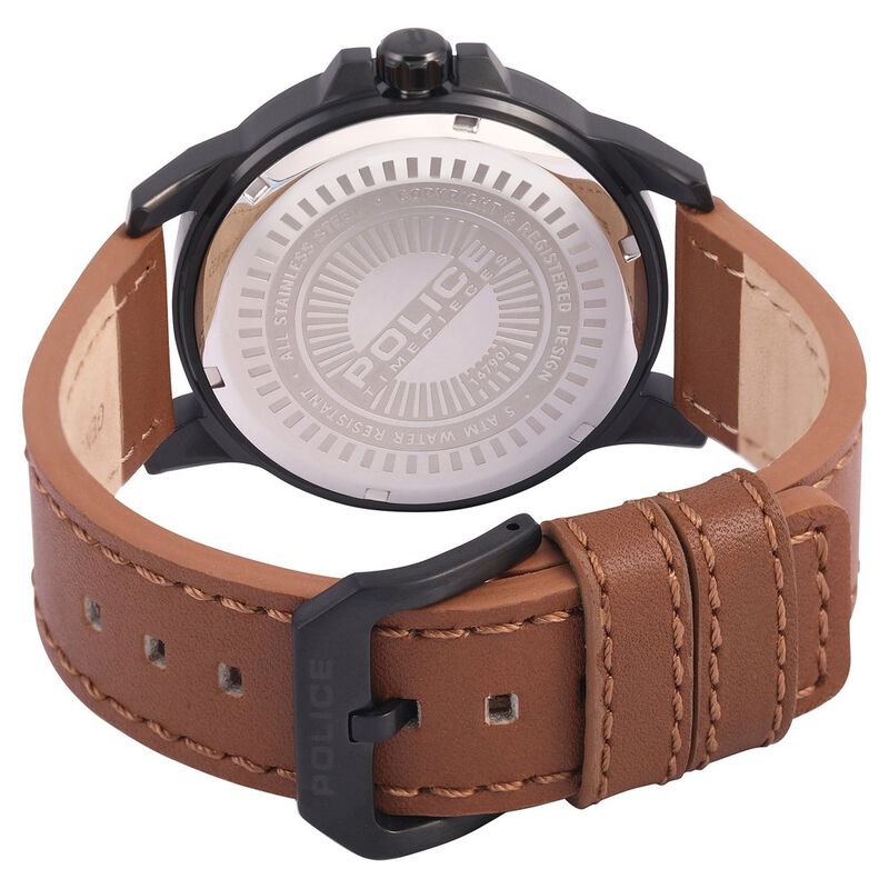 Buy Online Police Quartz Analog with Date Black Dial Leather Strap ...