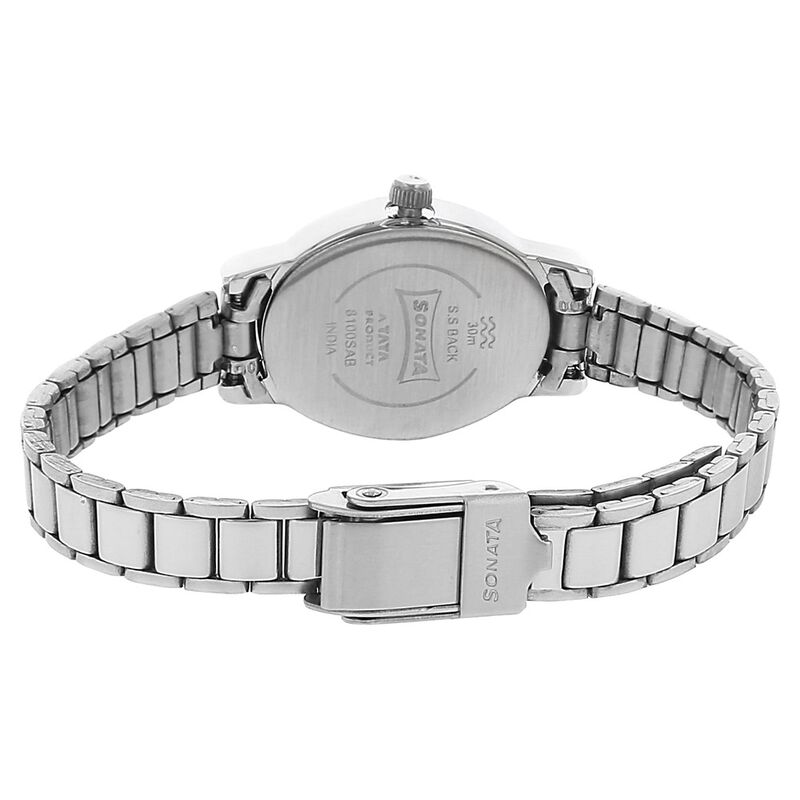 Buy Online Sonata Quartz Analog Silver Dial Stainless Steel Strap Watch ...