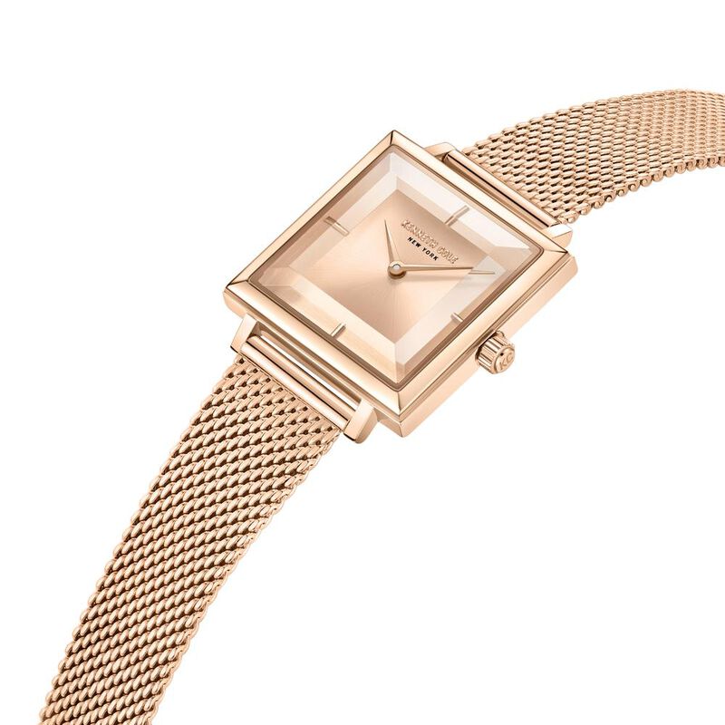 Buy Online Kenneth Cole Quartz Analog Rose Gold Dial Metal Strap Watch