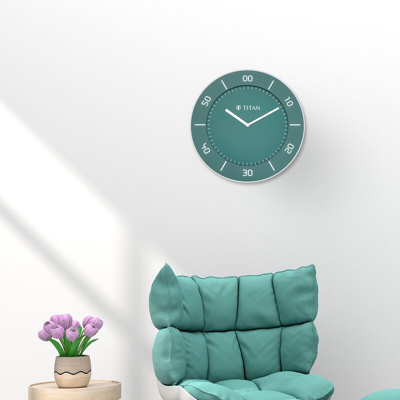 Buy Online Titan Green Slim Wall Clock - 30 cm x 30 cm (Medium ...