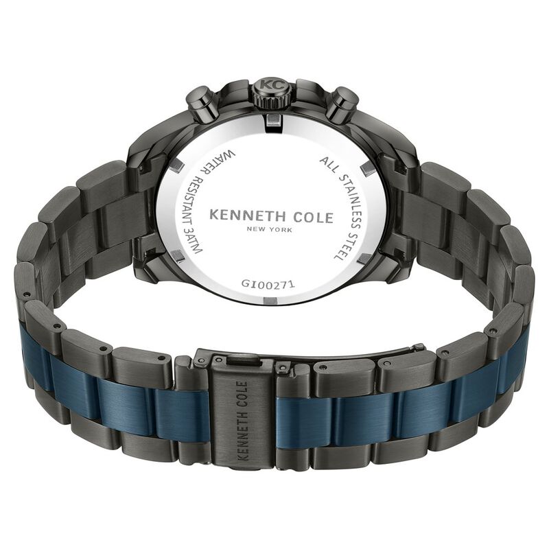 Buy Online Kenneth Cole Quartz Chronograph Blue dial Stainless Steel ...