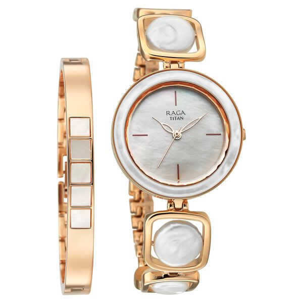 Buy Online Titan Raga Power Pearls Quartz Analog Mother of Pearl Dial ...