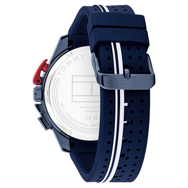 Buy Online Tommy Hilfiger Quartz Chronograph Blue Dial Blue Silicone ...