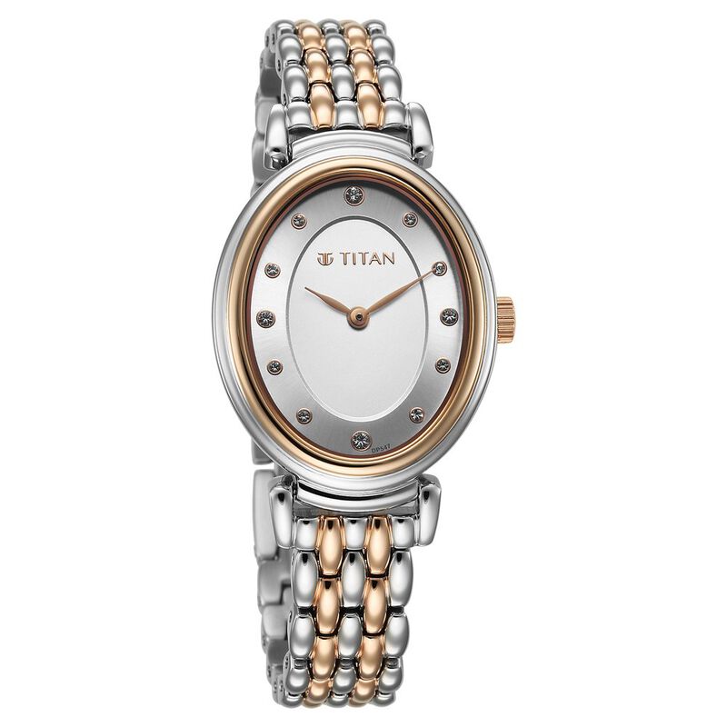 Buy Online Titan Aura Quartz Analog Silver Dial With Two Toned ...