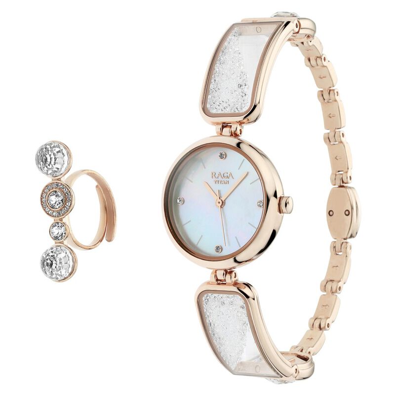 Buy Online Titan Raga Cocktails Mother of Pearl Dial Analog Metal Strap ...