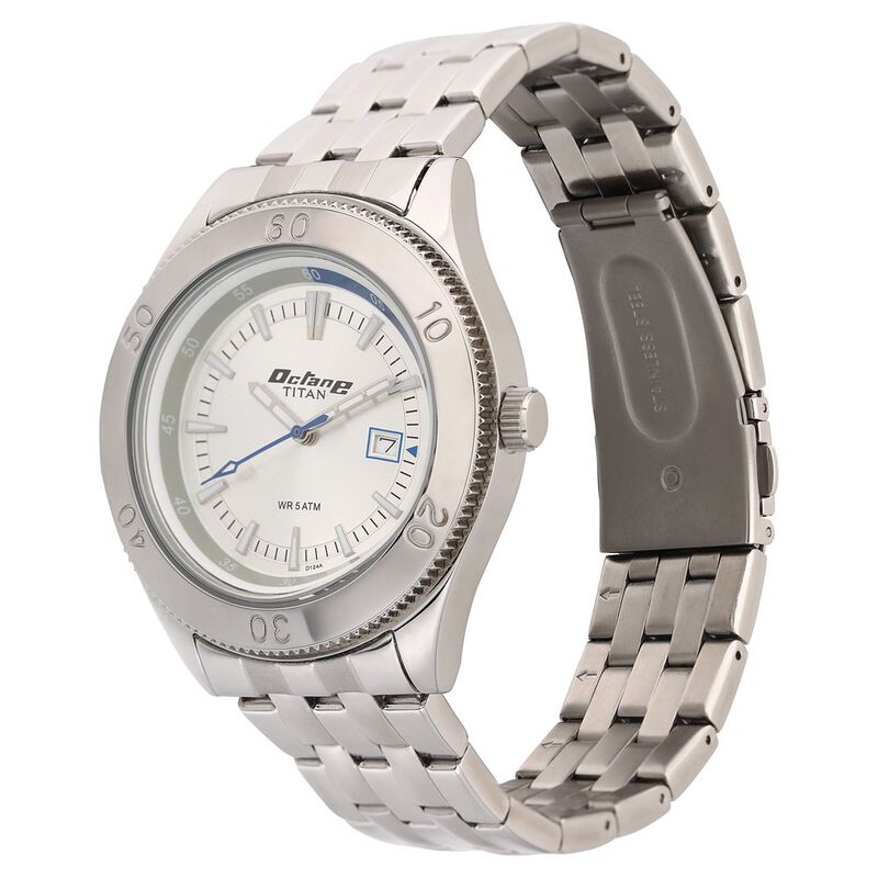 Buy Online Titan Octane Silver Dial Analog with Date Stainless Steel ...