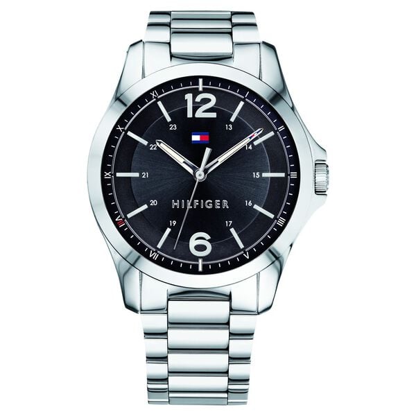 Buy Online Helios Quartz Analog Black Dial Silver Stainless Steel Strap ...