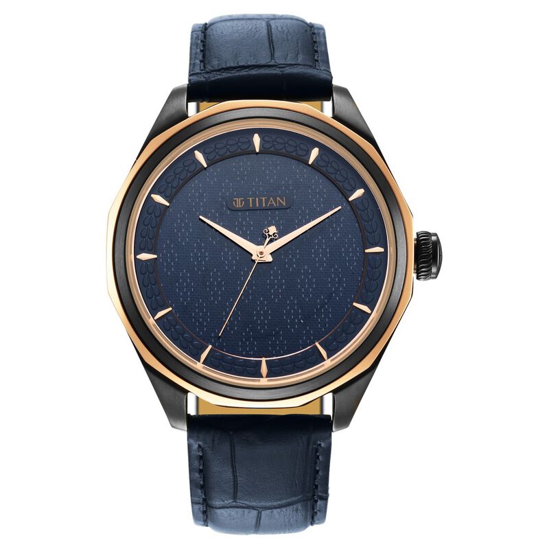 Buy Online Titan Wedding Blue Dial Analog Leather Strap Watch for Men ...