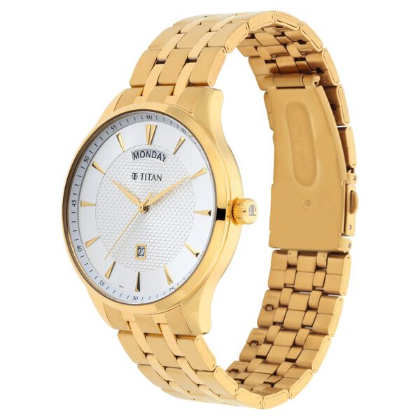 Buy Online Titan Quartz Analog with Day and Date White Dial Stainless ...
