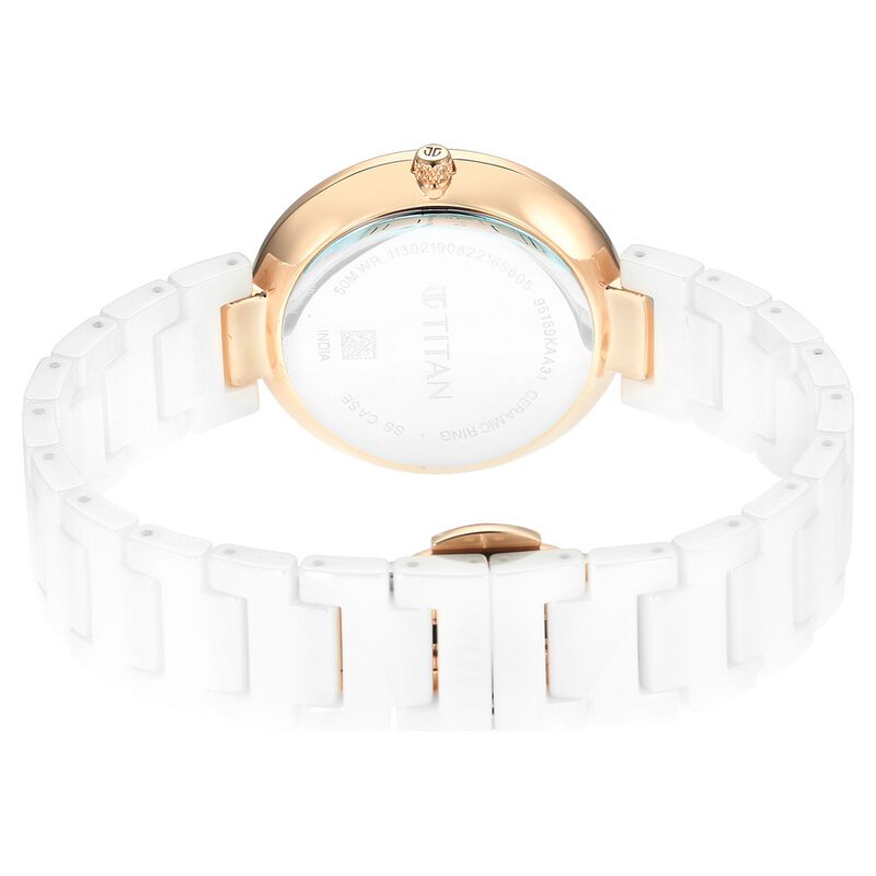 Buy Online Titan Purple Ceramics White Dial Analog Ceramic Strap watch ...