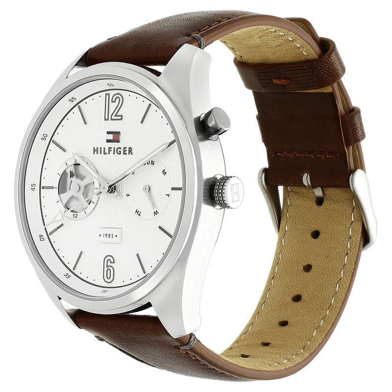 Buy Online Tommy Hilfiger Quartz Analog White Dial Leather Strap Watch ...