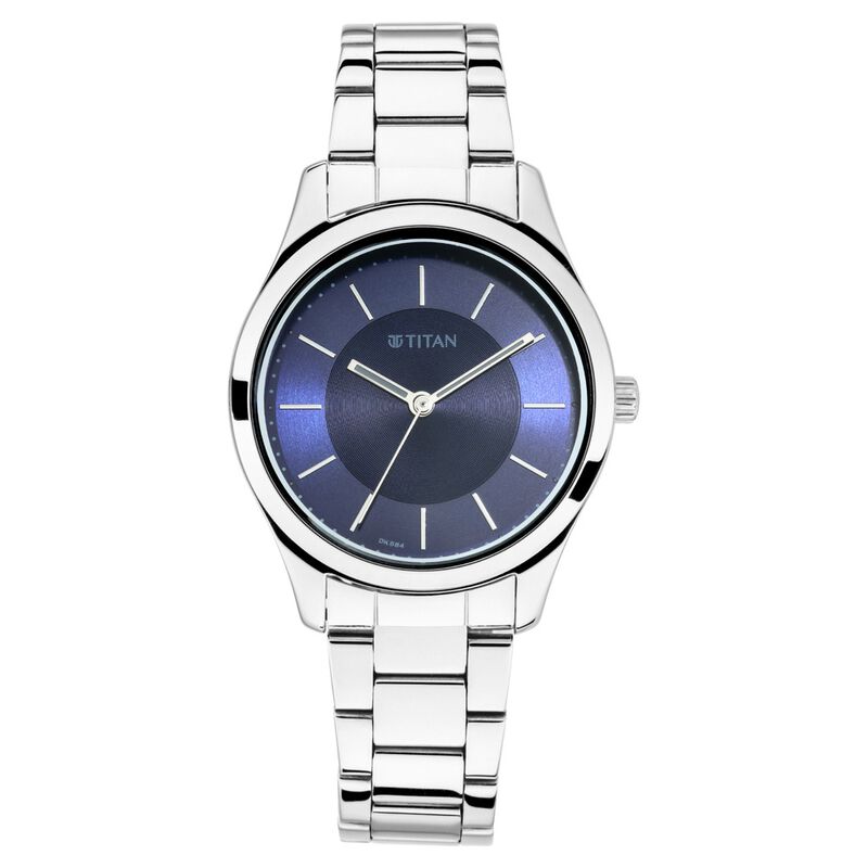 Buy Online Titan Quartz Analog Blue Dial Stainless Steel Strap Watch ...