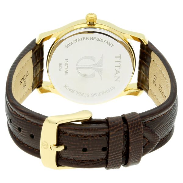 Buy Online Titan Quartz Multifunction White Dial Leather Strap Watch ...
