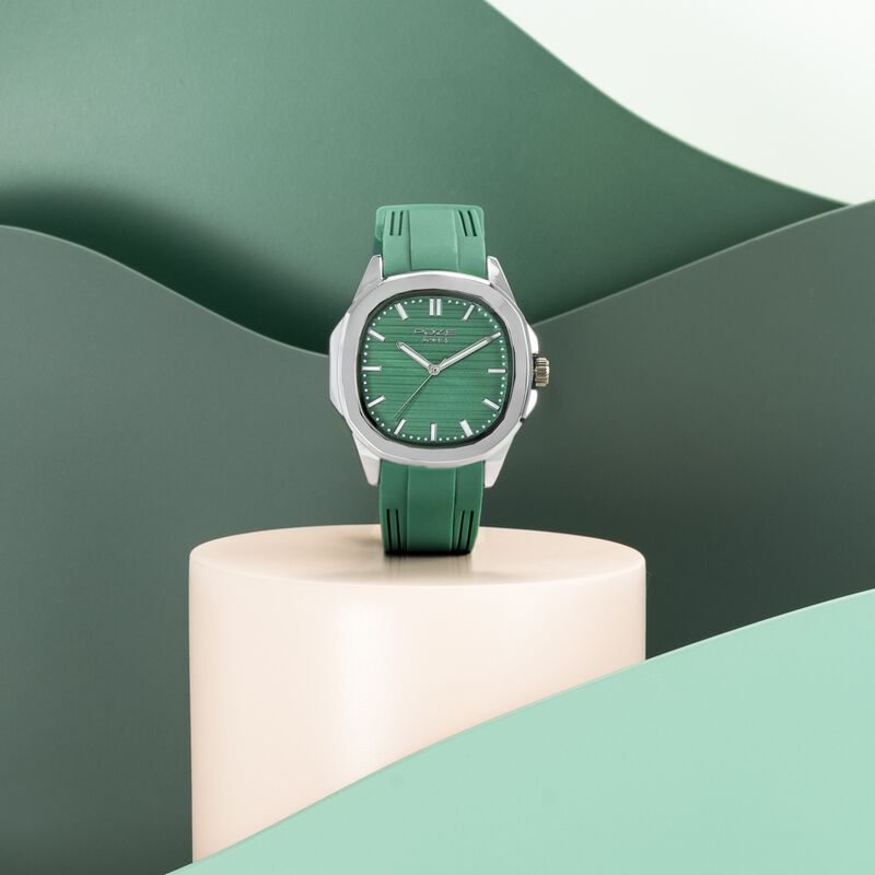 Buy Online Sonata Poze Quartz Analog Green Dial Green Colour Silicone ...