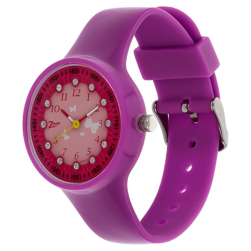 Buy Online Zoop By Titan Quartz Analog Pink Dial PU Strap Watch for ...