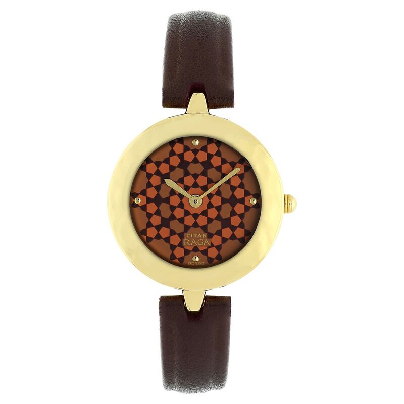 Buy Online Titan Quartz Analog Multicoloured Dial Leather Strap Watch ...