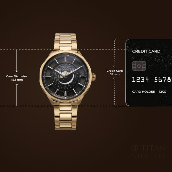 Buy Online Titan Stellar Analog with Sun Moon Phase and Black Dial ...
