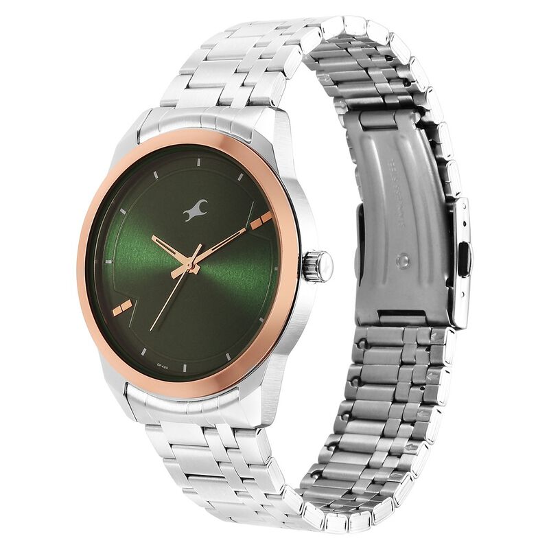 Buy Online Fastrack Stunners Quartz Analog Green Dial Metal Strap Watch ...