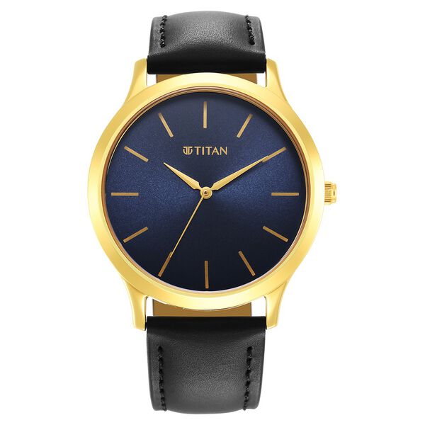 Buy Online Titan Karishma Radiance Blue Dial Analog Leather Strap watch ...