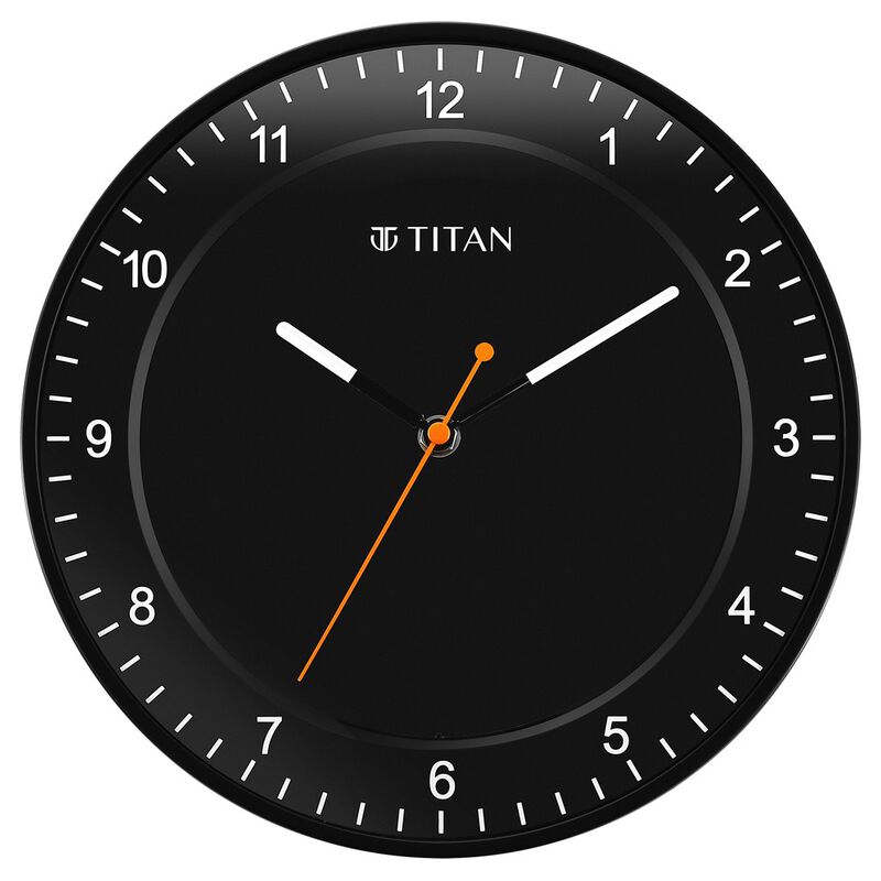 Buy Online Titan Contemporary Black Wall Clock with Domed Glass and ...