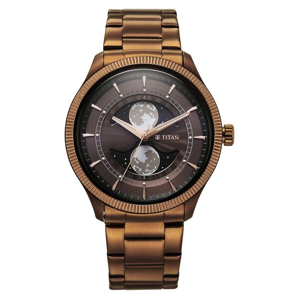 Buy Online Titan Stellar Analog with Dual Moon Phase and Brown Dial IP ...