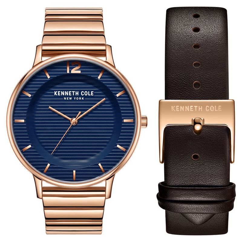 Buy Online Kenneth Cole Quartz Analog Blue Dial Stainless Steel Strap ...