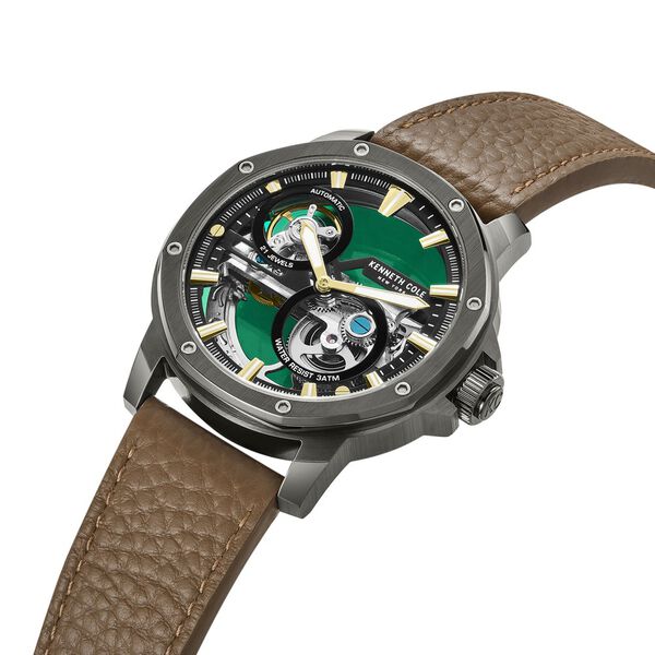 Buy Online Kenneth Cole Automatic Green Dial Stainless Steel Strap ...