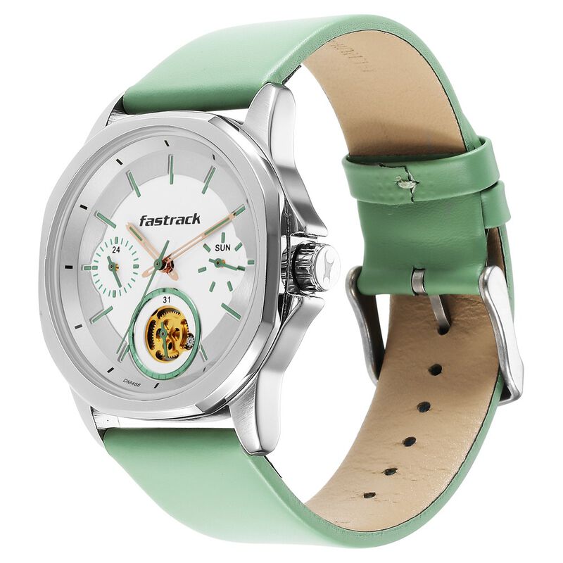 Buy Online Fastrack Exuberant Quartz Analog White Dial Leather Strap ...