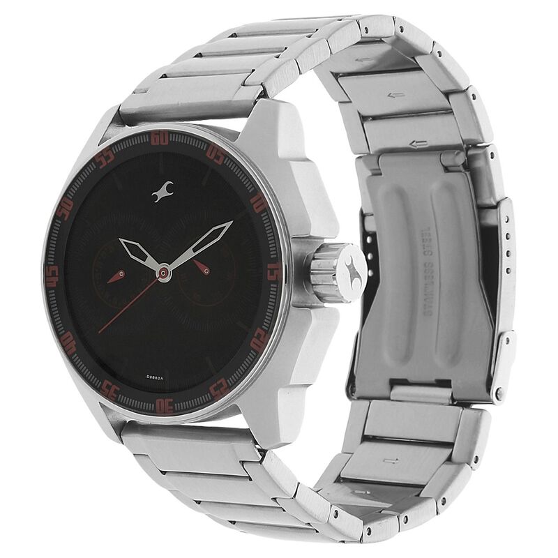 Buy Online Fastrack Black Magic Quartz Analog Black Dial Stainless ...