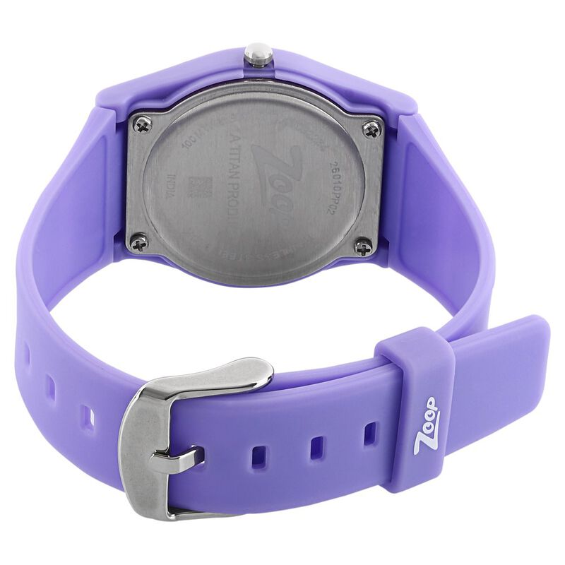 Buy Online Zoop By Titan Quartz Analog Purple Dial PU Strap Watch for ...
