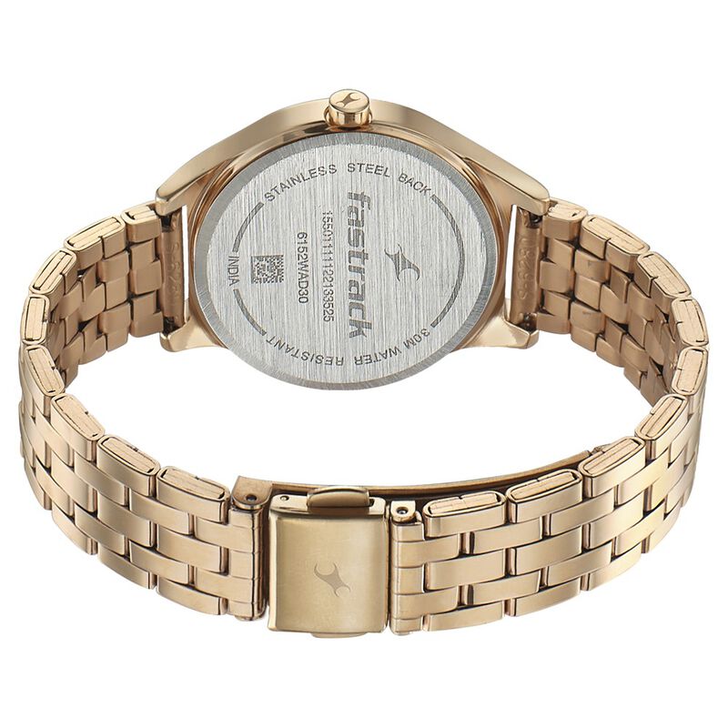Buy Online Fastrack Style Up Golden Dial Stainless Steel Strap Watch ...