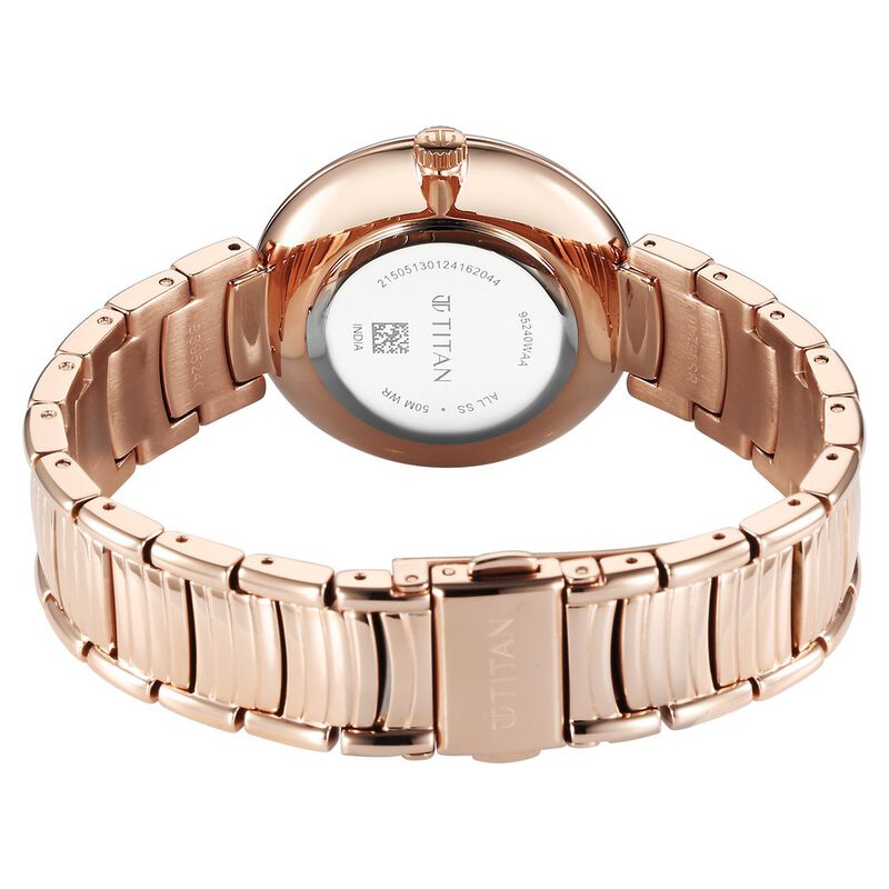 Buy Online Titan Aura Quartz Analog Rose Gold Dial Rose Gold Stainless ...