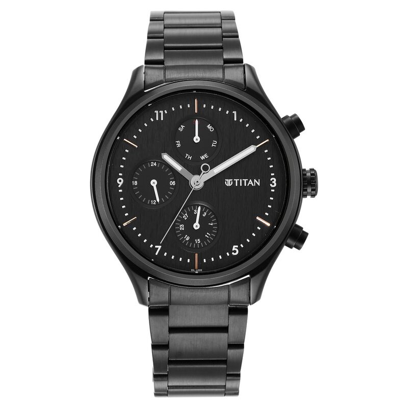 Buy Online Titan Neo Black Dial Quartz Multifunction Stainless Steel ...
