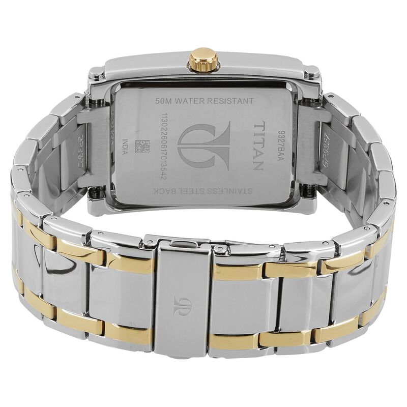 Buy Online Titan Quartz Analog with Date Black Dial Metal Strap Watch ...