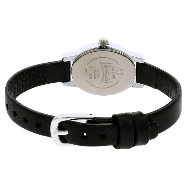 Buy Online Sonata Quartz Analog Silver Dial Leather Strap Watch for ...